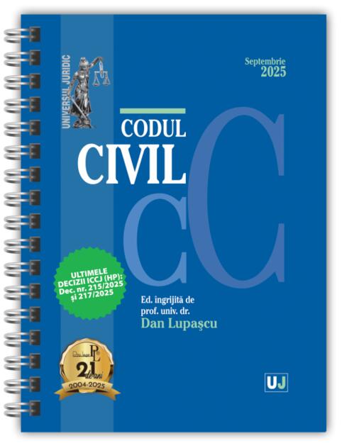 Codul civil Septembrie 2025 (ediție spiralată) - Dan Lupaşcu - Cartepedia